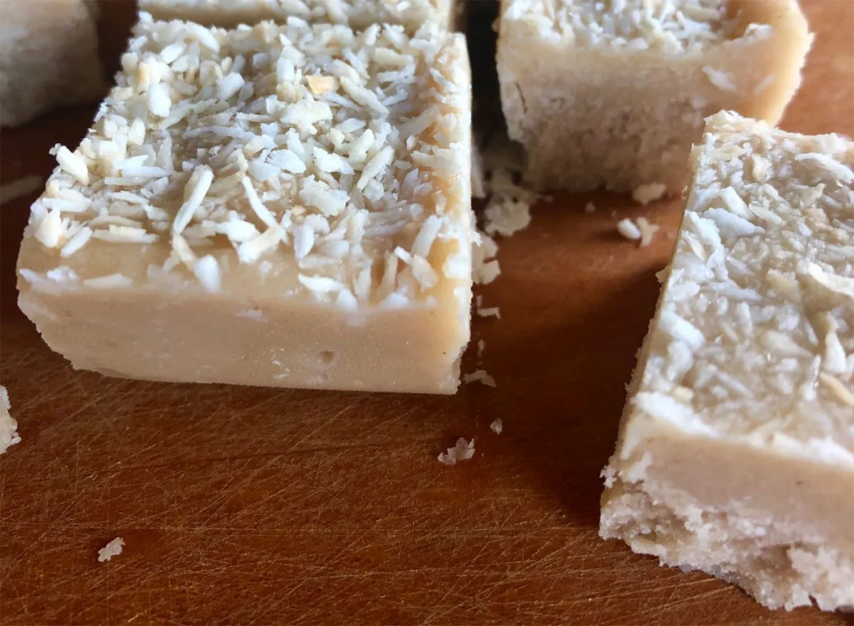 Keto Tahini Coconut Vanilla Fudge Recipe — Eat This Not That
