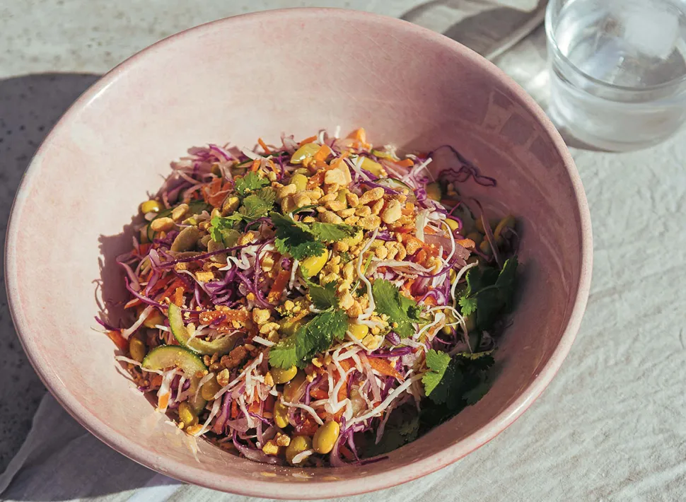 Crunchy Thai Ginger Salad with Peanut Butter Dressing — Eat This Not That