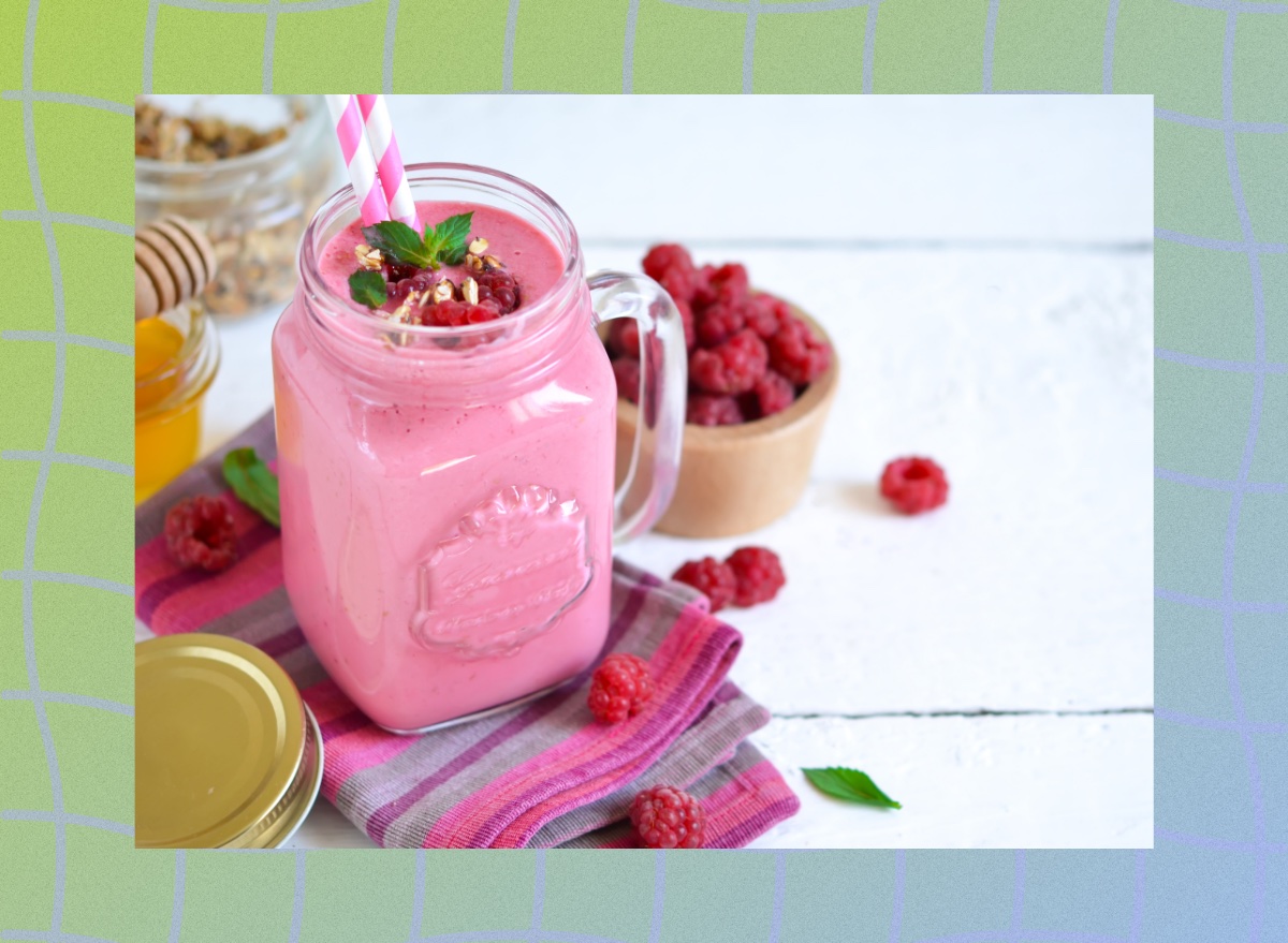Easy Healthy Raspberry-Peach Swirl Smoothie Recipe — Eat This Not That